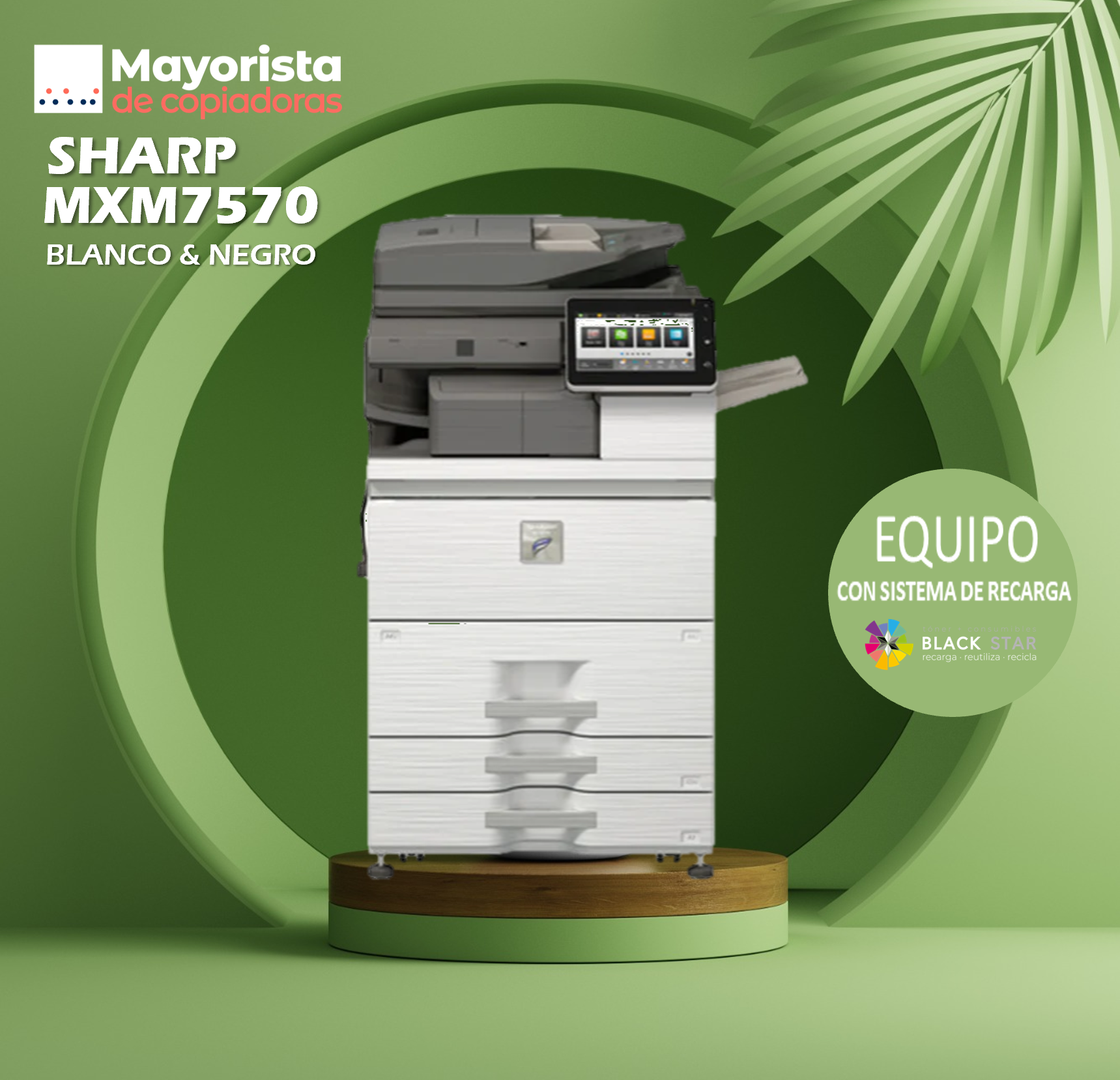 Impresora Láser Blanco y Negro Sharp MXM7570 Servicio Certificado